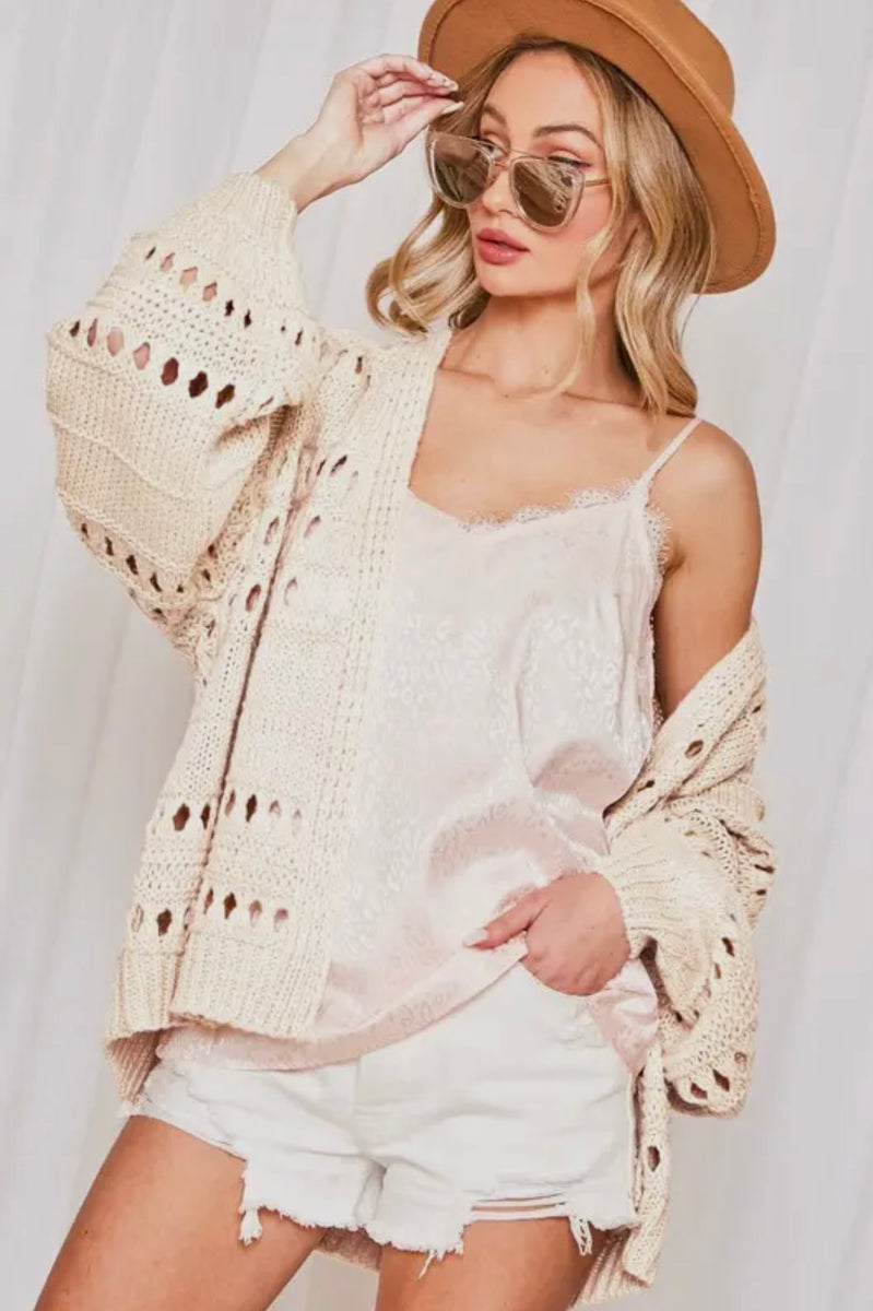 Lacey Open Knit Cardigan- Natural – Sweet Simplicity Boutique